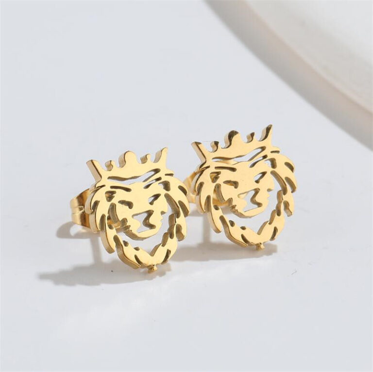 Boucles d'oreilles Lion Couronné - Animal Totem